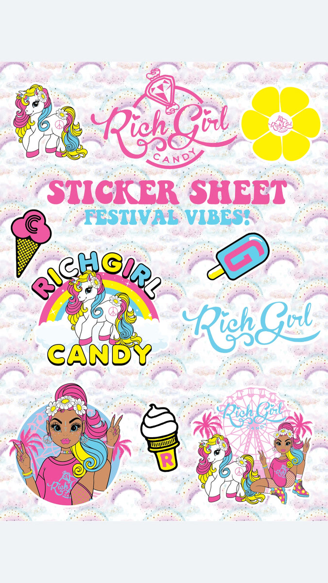 FESTIVAL STICKER SHEETS– RichGirlCandy